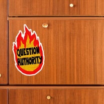 question authority button