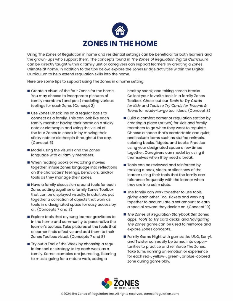 zones in the home a shareable version of these bulleted suggestions