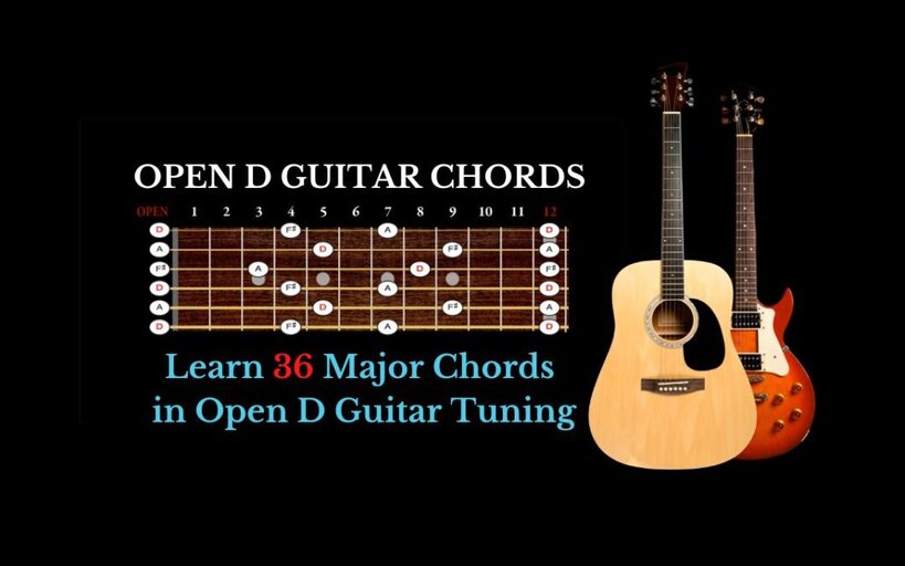 Open D Guitar Chords | Learn 36 Chords in DADF#AD Tuning