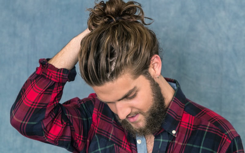 man bun long