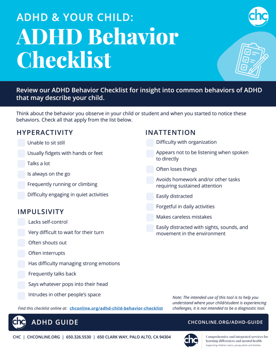 behavior checklist for children