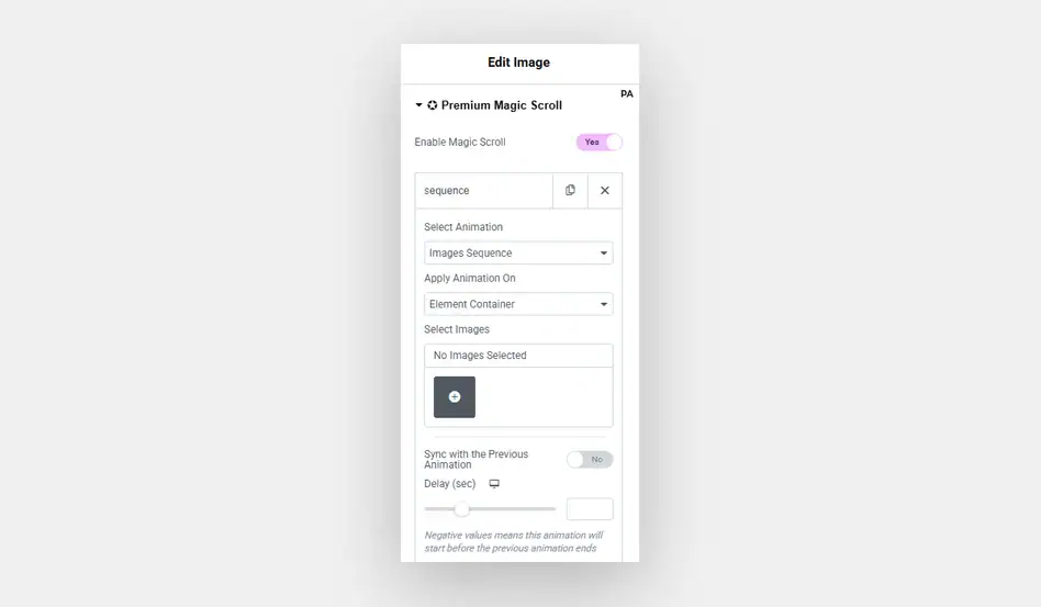 scroll sequence unlimited elements