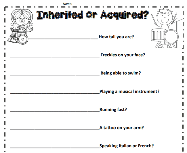 Inherited Trait For Kids