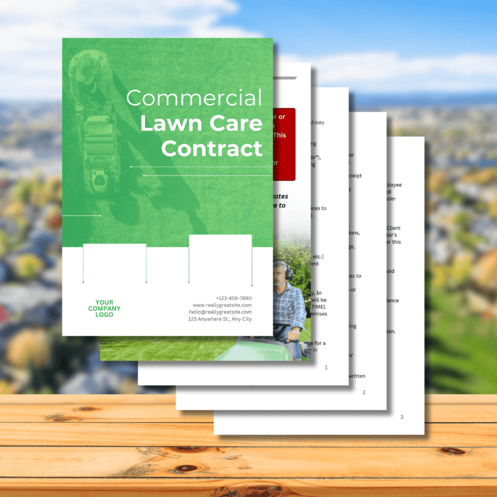 Lawn Care Business Contract Forms Grass Cutting Contract Template