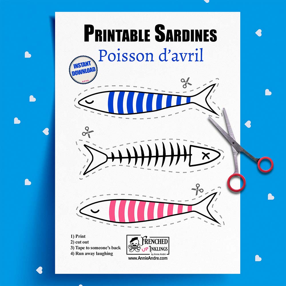 Printable Paper Fish For Poisson d'avril (French April Fools)