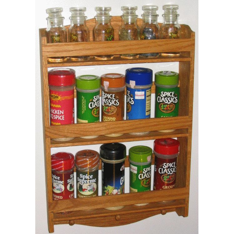 Oak Wood Spice Racks | 3 Tier Wall Hung |Order Online