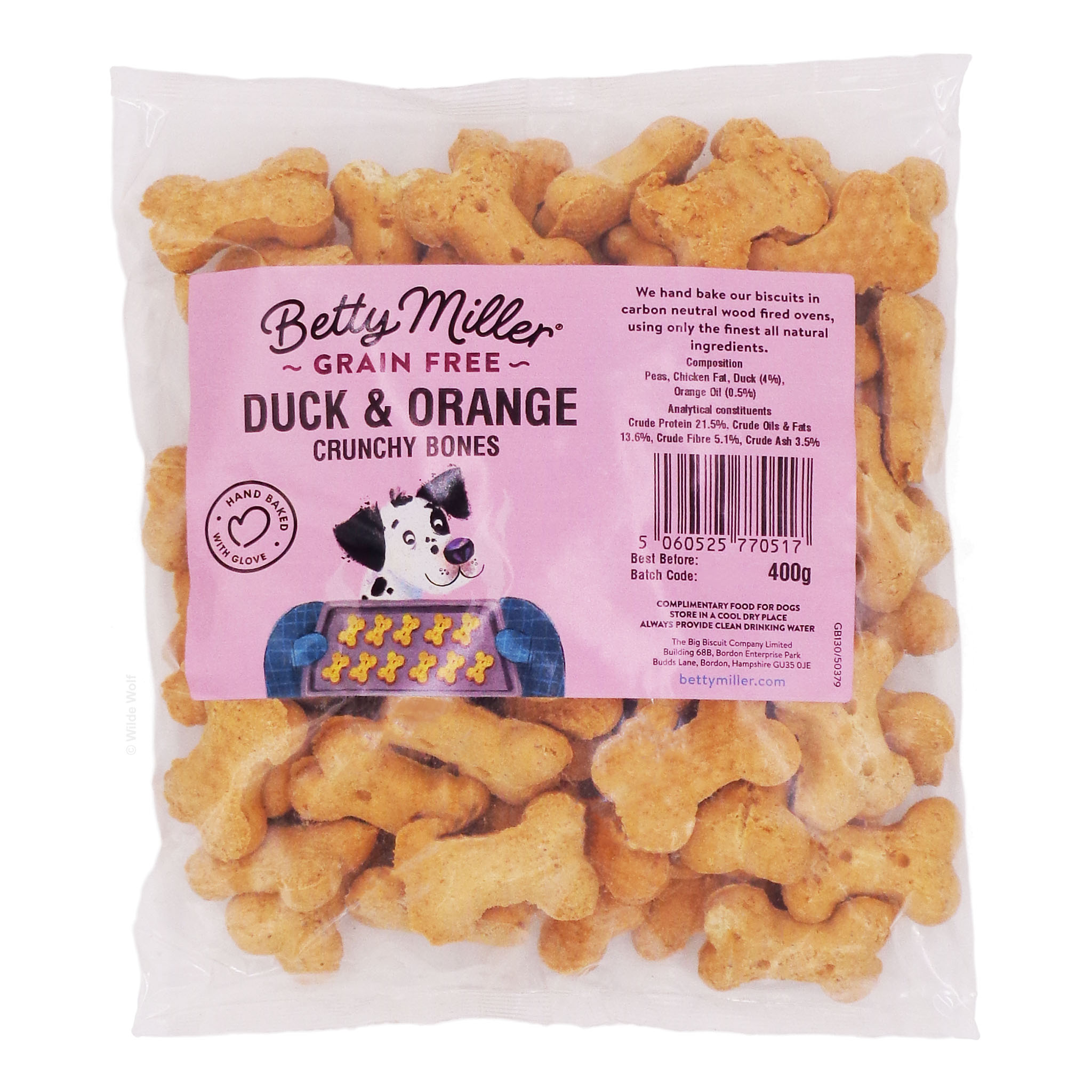 Graanvrije Duck & Orange botjes 400g - Betty Miller – Wilde Wolf