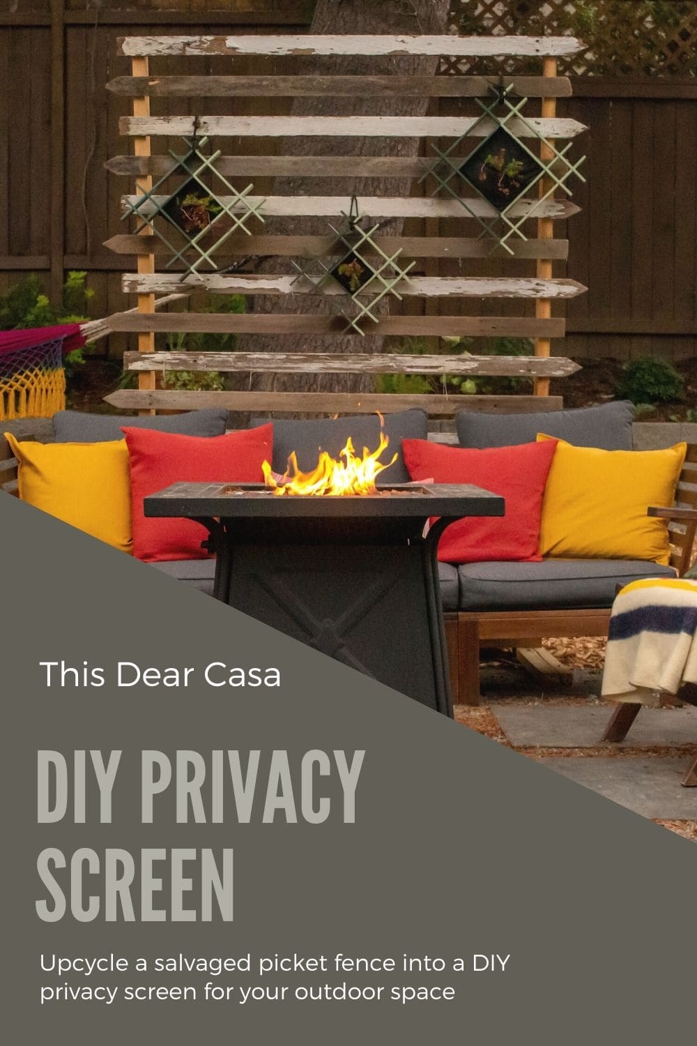 How To Make A DIY Privacy Screen From Salvaged Fence Pickets - This ...