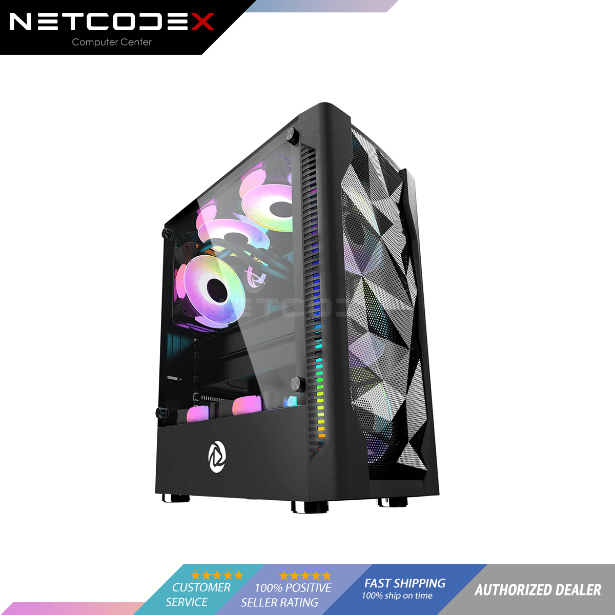 Buy Inplay Meteor 03 Black ATX Tempered Glass Case - Netcodex.ph