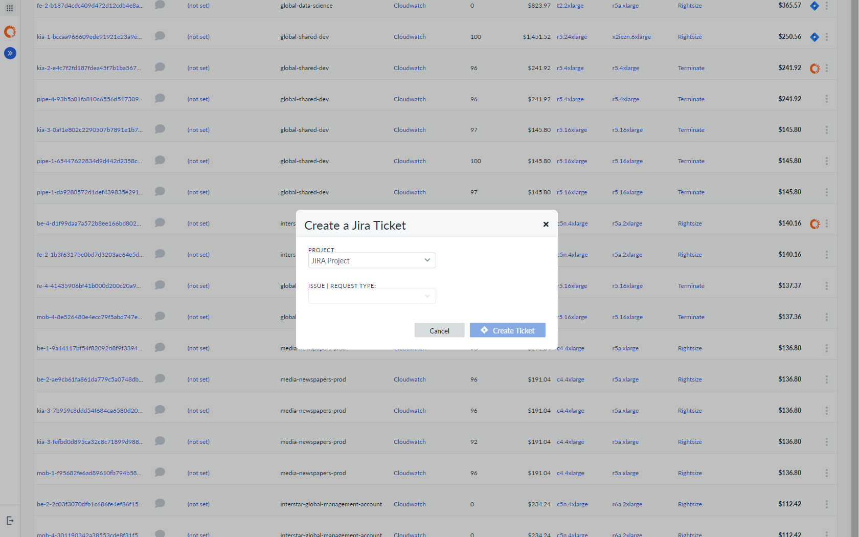 Rightsizing - Apptio Cloudability