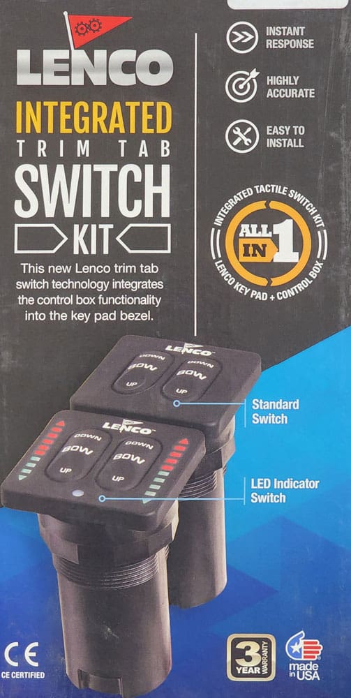 Lenco Trim Tab Switch Kit Led Single Actuator 12 & 24 Volt