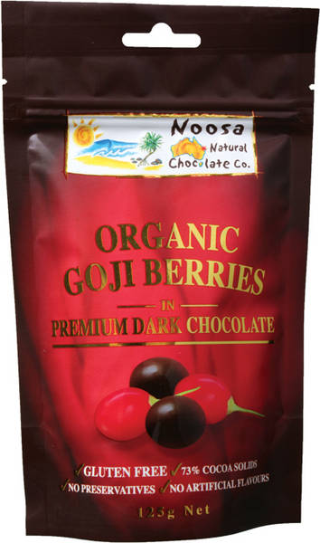 Organic Goji Berries in Premium Dark Chocolate 125g - Ohana Health and ...