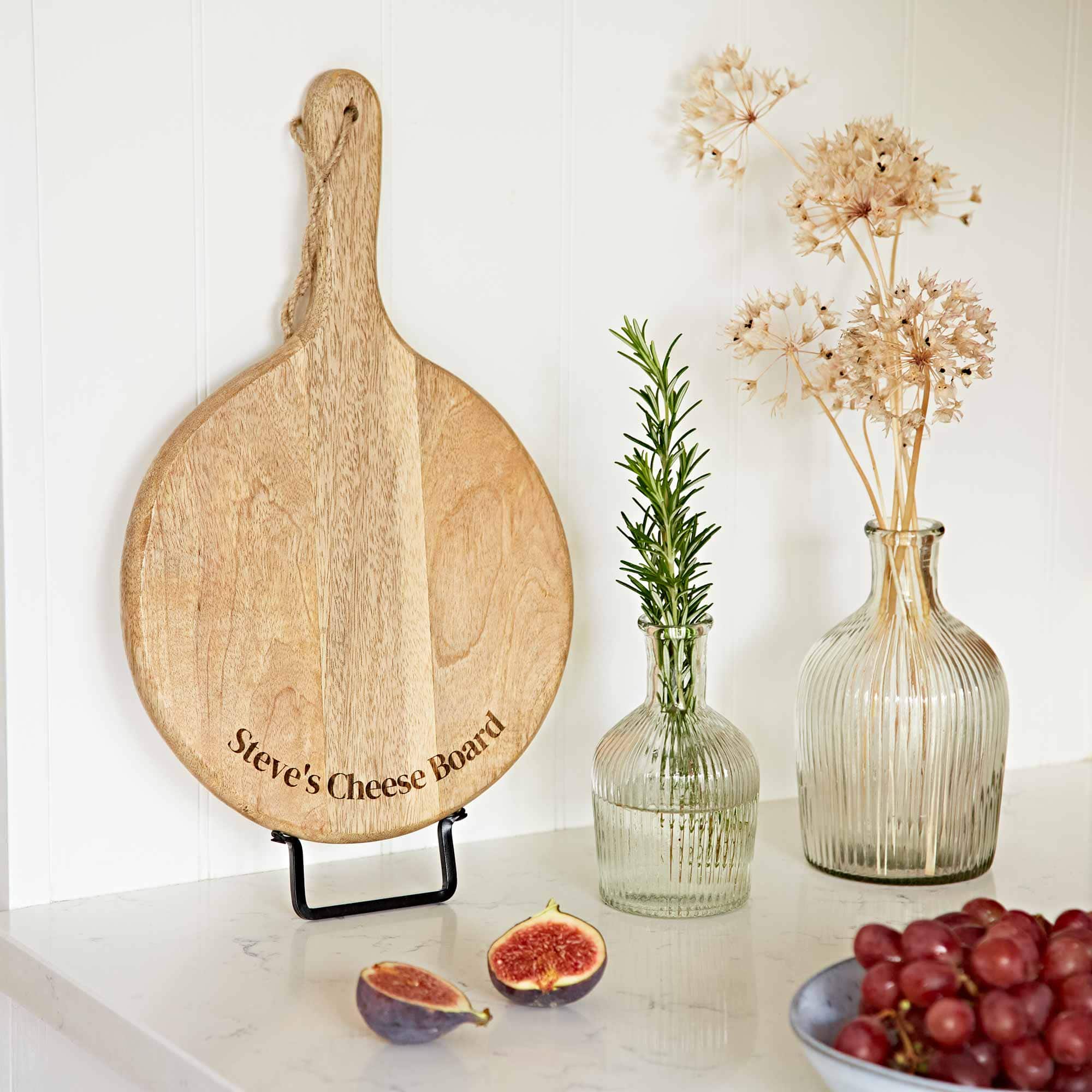 Personalised Natural Mango Wood Round Chopping Board | Paper High