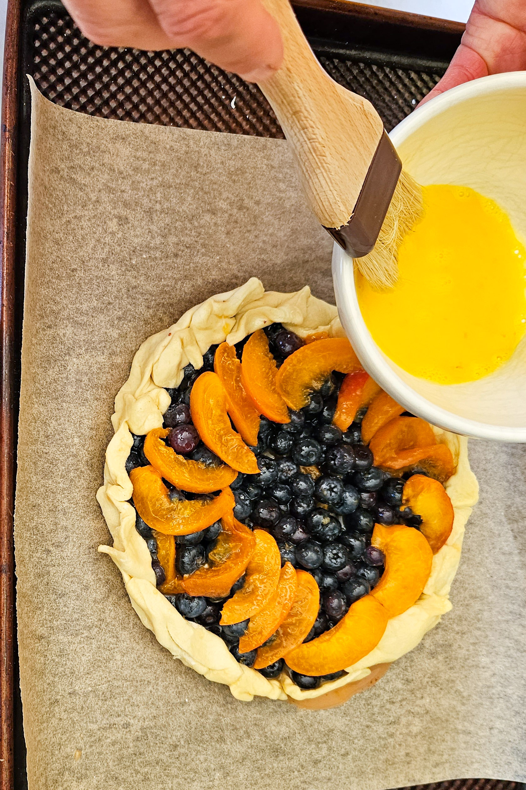 Delicious Apricot Blueberry Puff Pastry Crostata - This Dear Casa