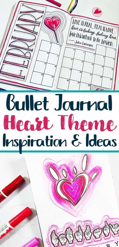 Bullet Journal Heart Theme Inspiration - Planning Mindfully