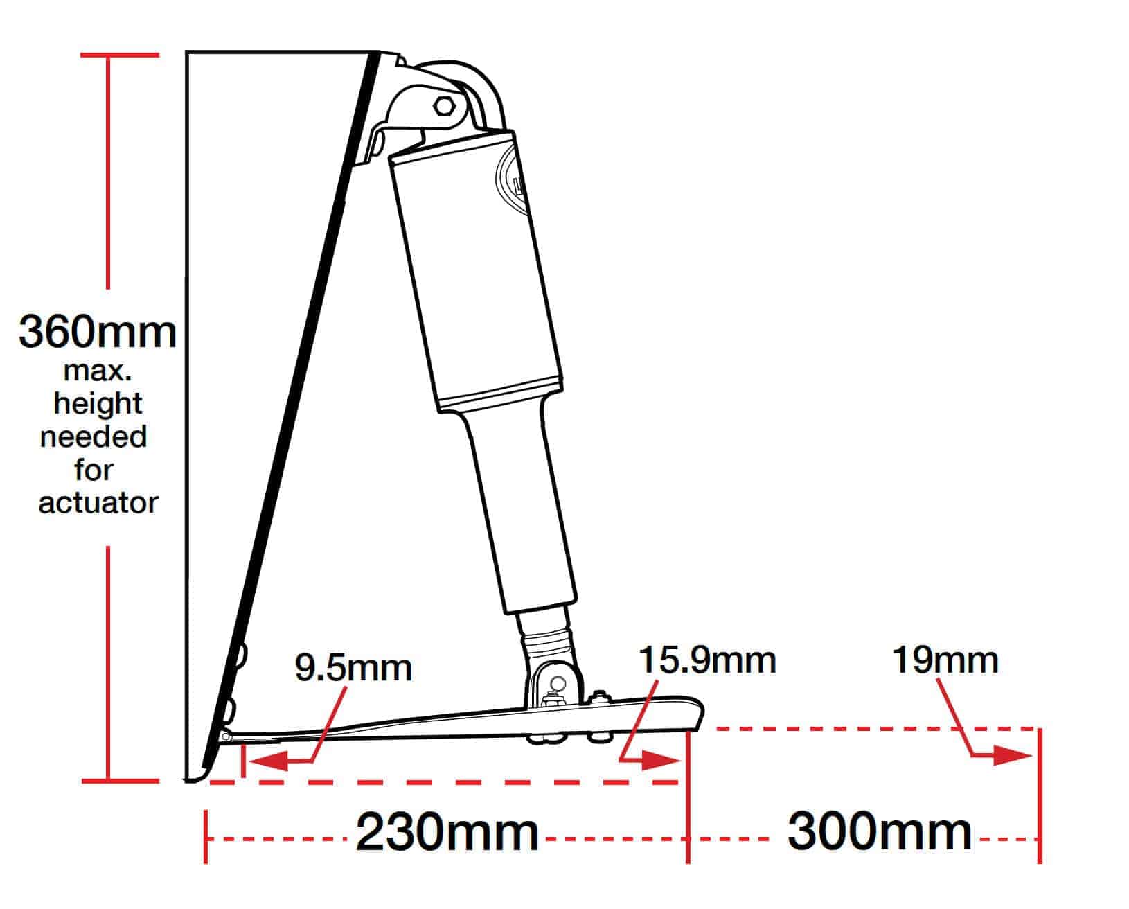 Lenco Trim Tab Actuator 12 Volt 101 Standard