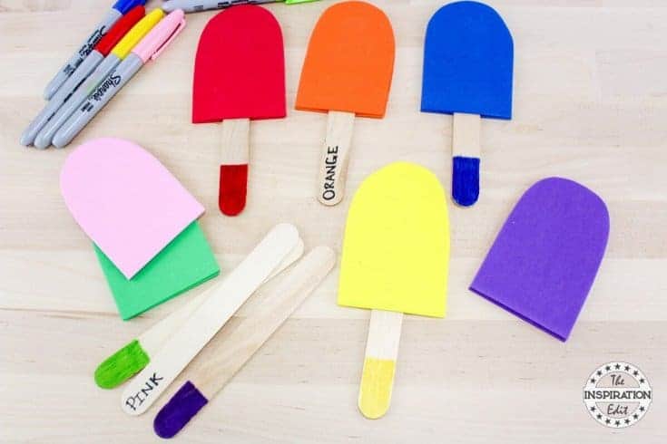 Color Matching Popsicle Stick Crafts For Kids · The Inspiration Edit