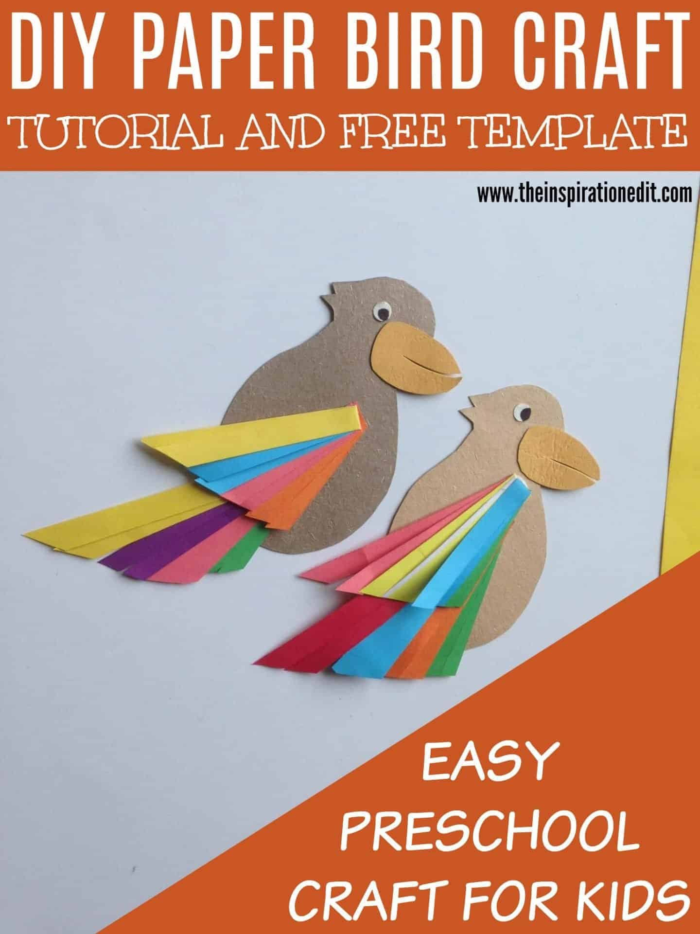 Paper Bird Craft With Free Template · The Inspiration Edit