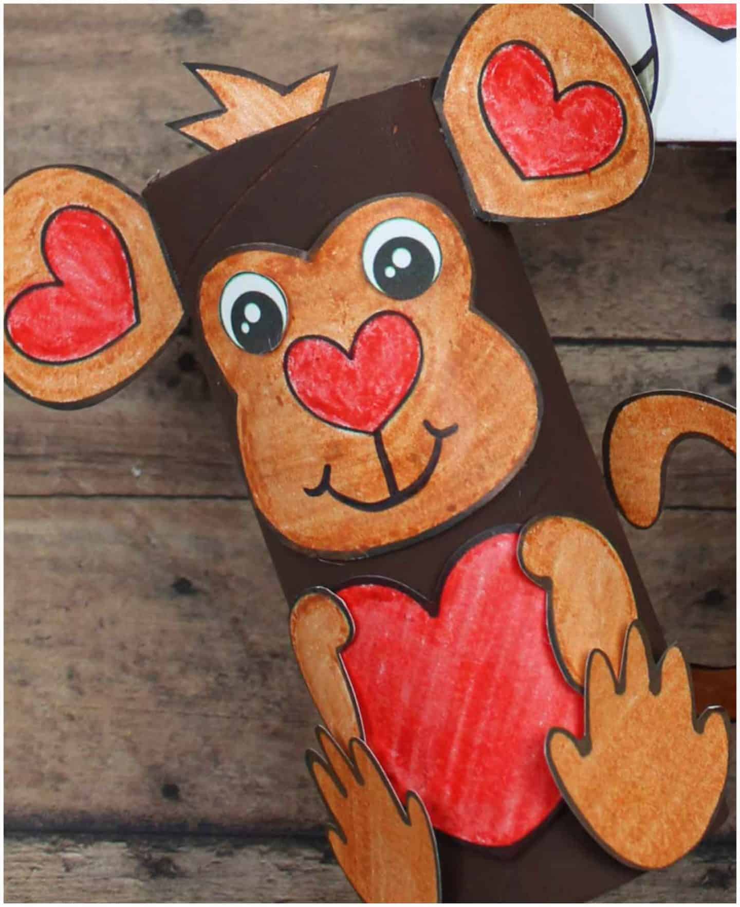 Valentines Day Craft Idea Toilet Tube Monkey · The Inspiration Edit