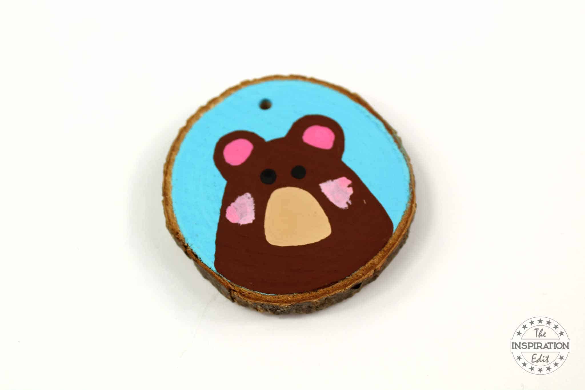 Christmas Bear Wooden Slice Decoration · The Inspiration Edit