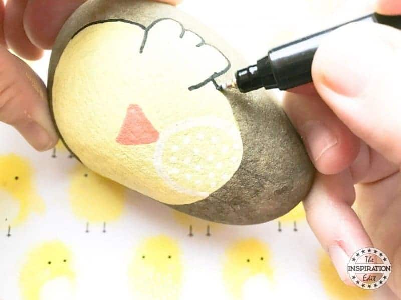 Easter Chick Rock Painting Tutorial - The Inspiration Edit