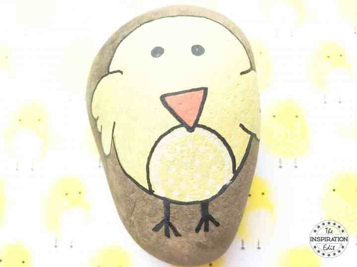 Easter Chick Rock Painting Tutorial - The Inspiration Edit