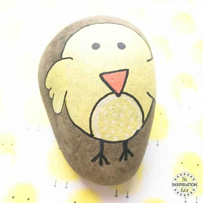 Easter Chick Rock Painting Tutorial - The Inspiration Edit