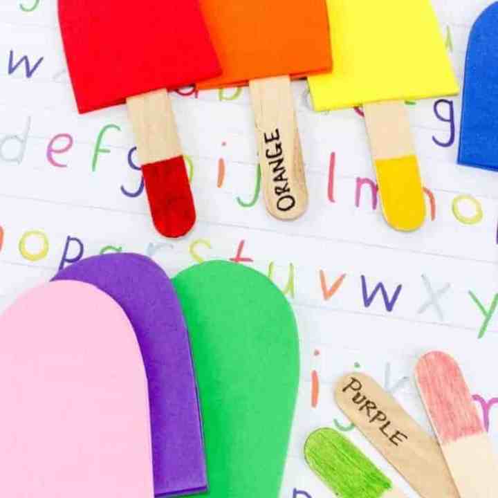 Color Matching Popsicle Stick Crafts for Kids - The Inspiration Edit