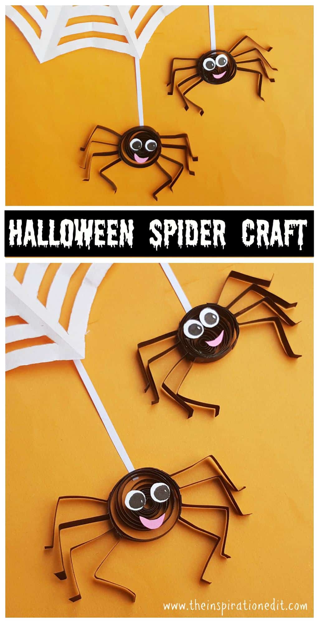 Halloween Craft Quilled Spider Project for Kids - The Inspiration Edit