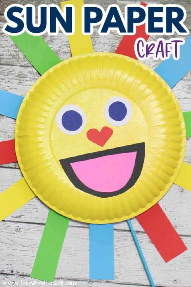 Summer Sun Paper Plate Craft Puppet - The Inspiration Edit