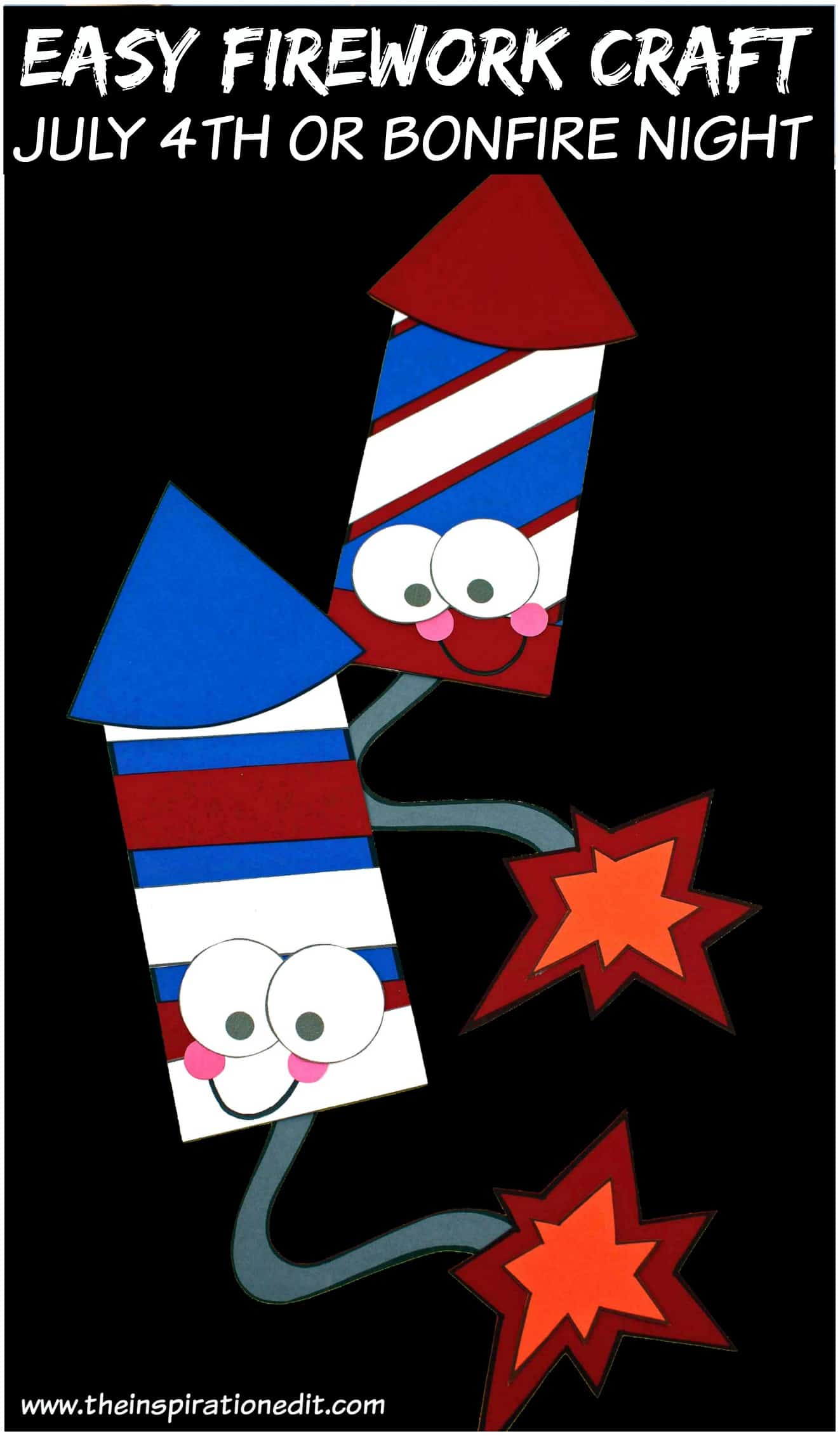 Easy Fireworks Template Craft for 4th of July - The Inspiration Edit