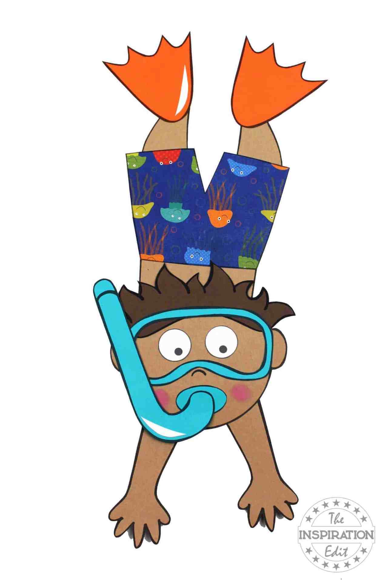Snorkel Diver Kids Summer Printable - The Inspiration Edit