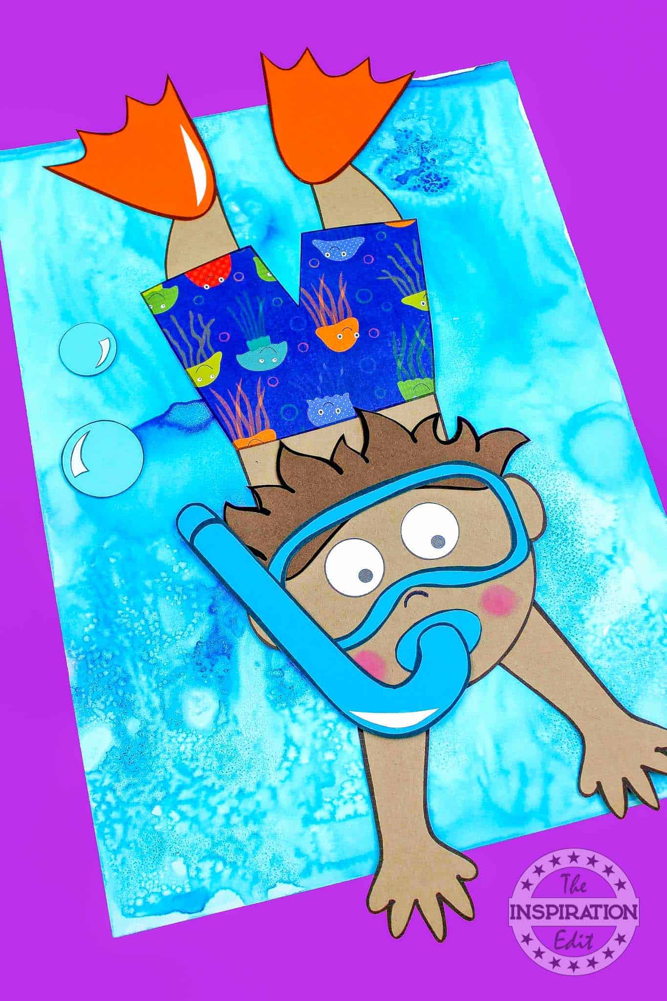 Snorkel Diver Kids Summer Printable - The Inspiration Edit