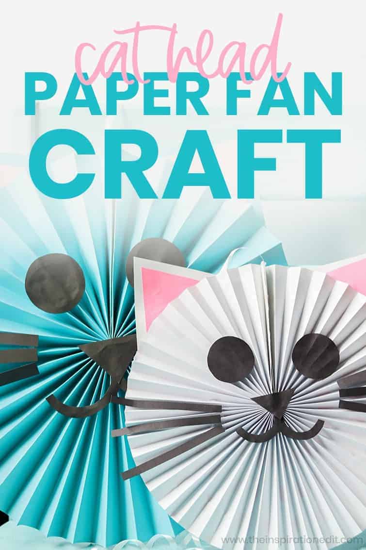 Cat Head Paper Fan Craft for Your Cat Party - The Inspiration Edit