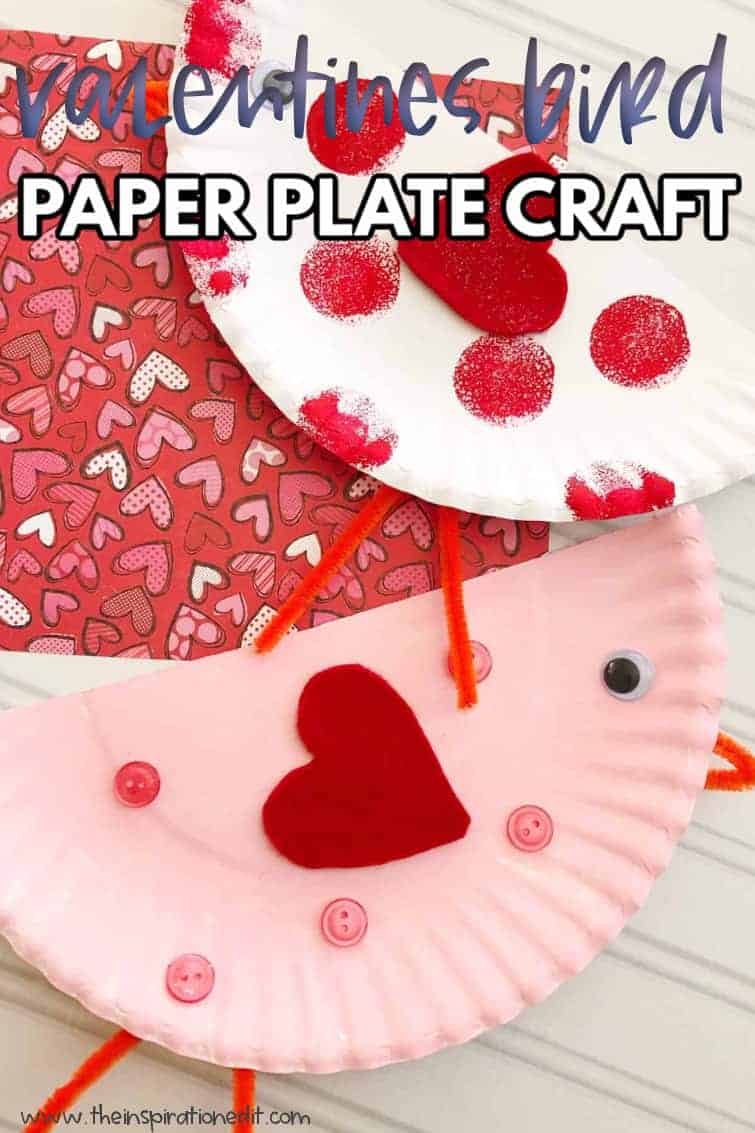 Paper Plate Valentines Craft Cute Bird - The Inspiration Edit