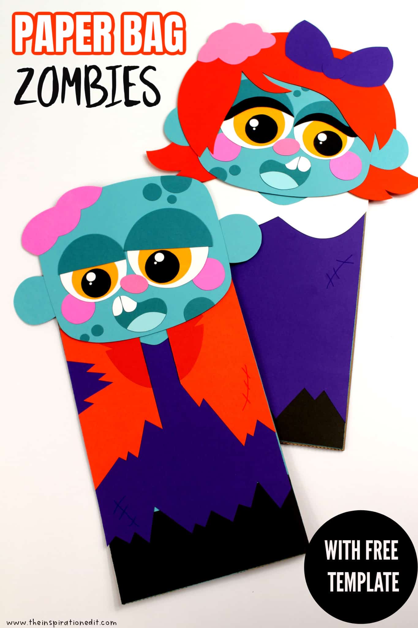 Female Zombie Puppet for Kids to Make - The Inspiration Edit