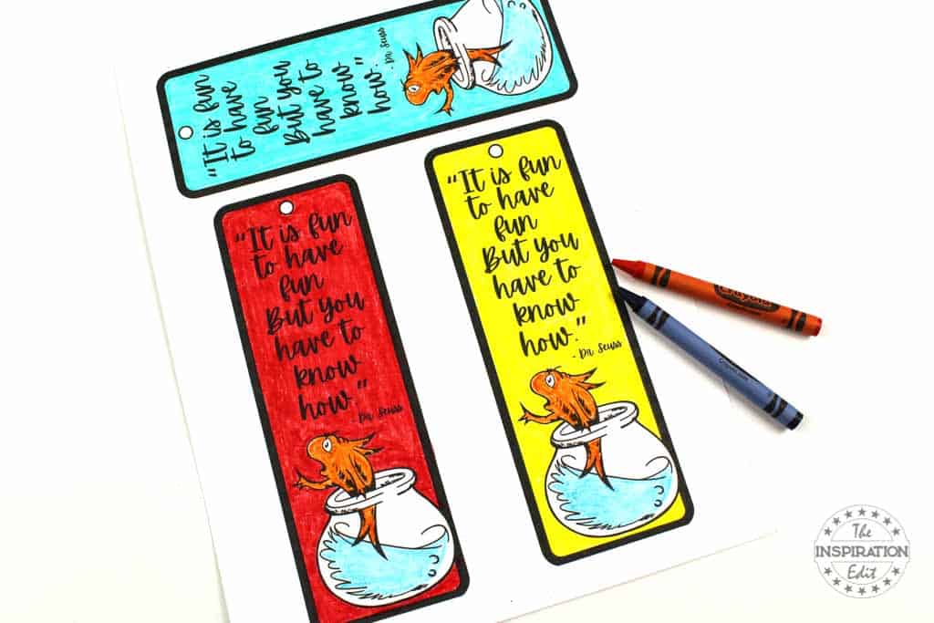Dr Seuss Printable Characters Bookmark - The Inspiration Edit