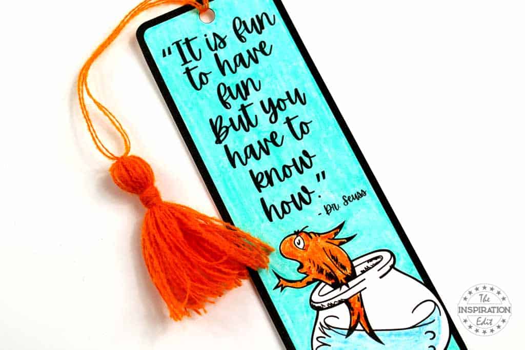 Dr Seuss Printable Characters Bookmark - The Inspiration Edit