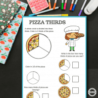 Pizza Fractions Worksheets for Kids | The Inspiration Edit