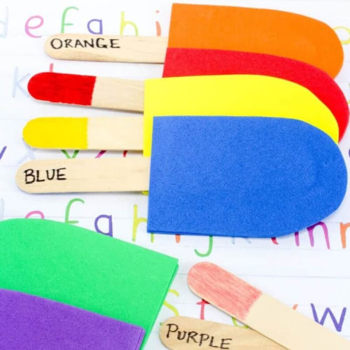 Color Matching Popsicle Stick Crafts for Kids | The Inspiration Edit