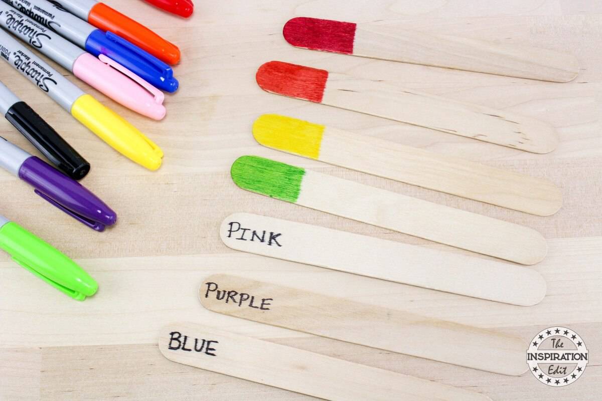 Color Matching Popsicle Stick Crafts for Kids | The Inspiration Edit