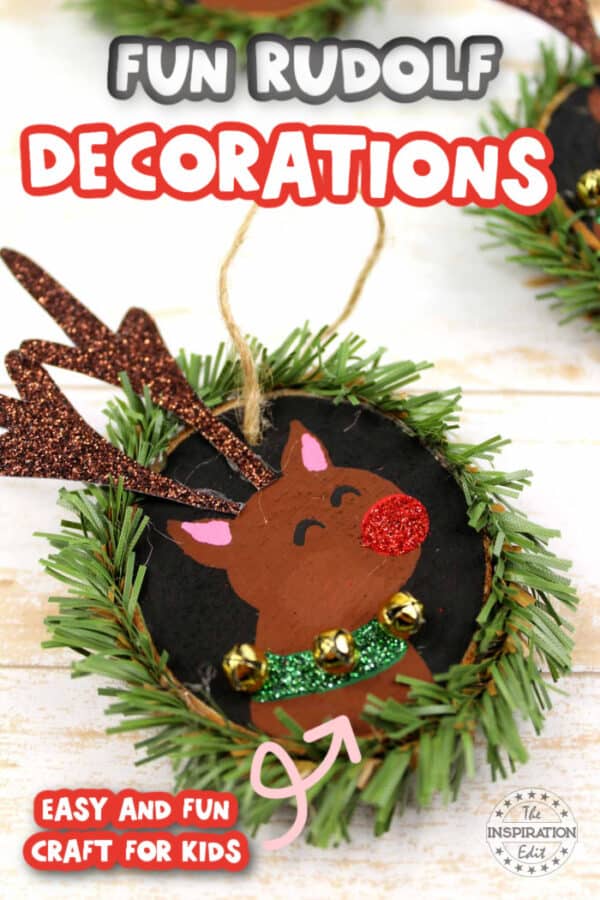 Rudolf Christmas Reindeer Ornament for Kids to Make | The Inspiration Edit