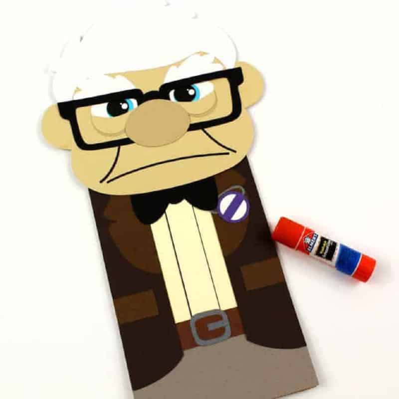 Disney up Carl Paper Bag Puppet | The Inspiration Edit