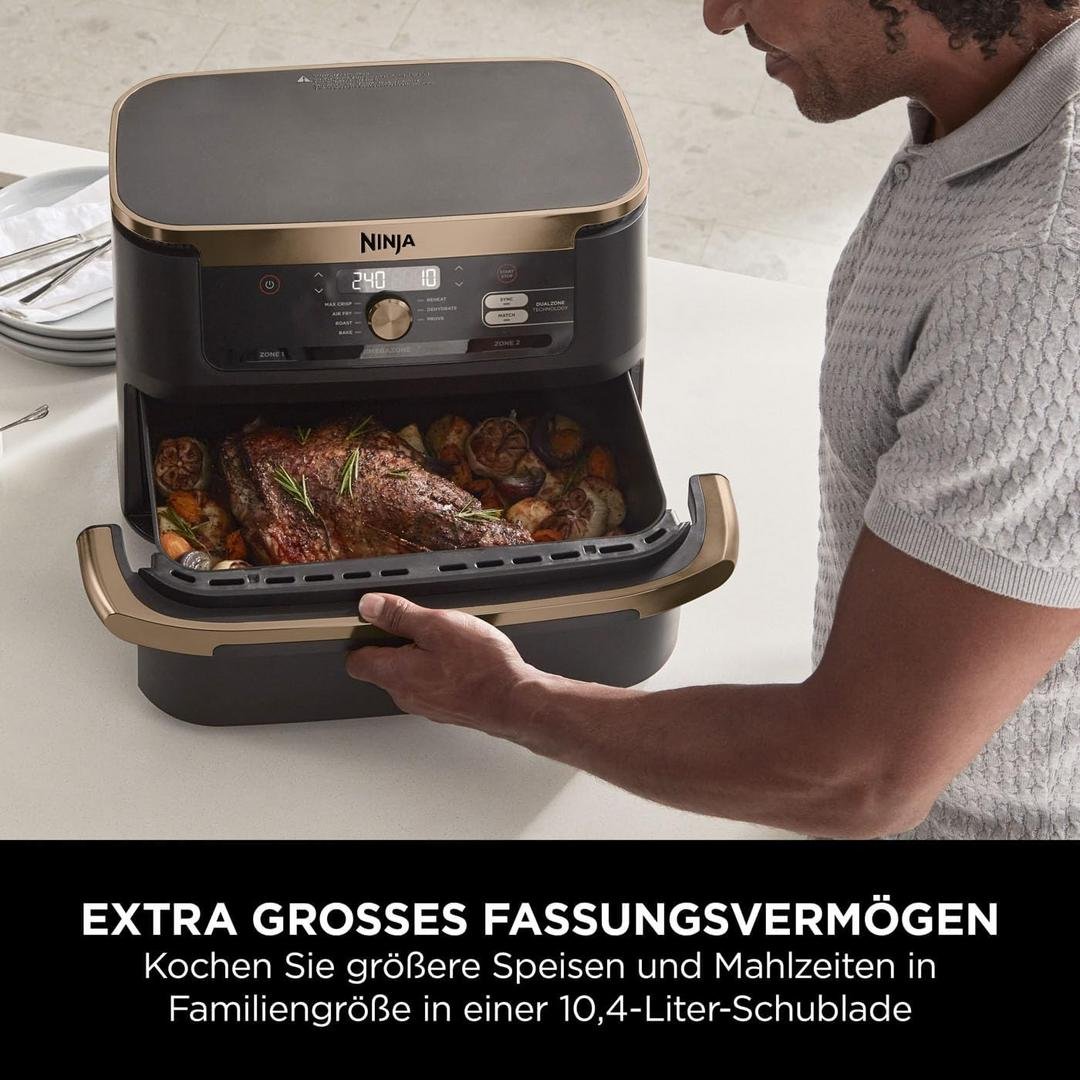 Ninja Foodi FlexDrawer Dual Zone Heißluftfritteuse AF500EUCP (Schwarz ...