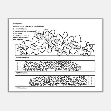 Girl With Flower Crown Coloring Page | Best Flower Site
