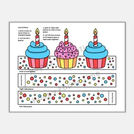 Cupcake Birthday Chart Template