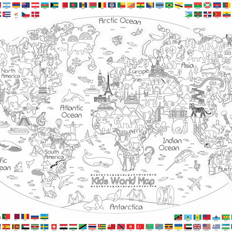 map of world coloring sheet