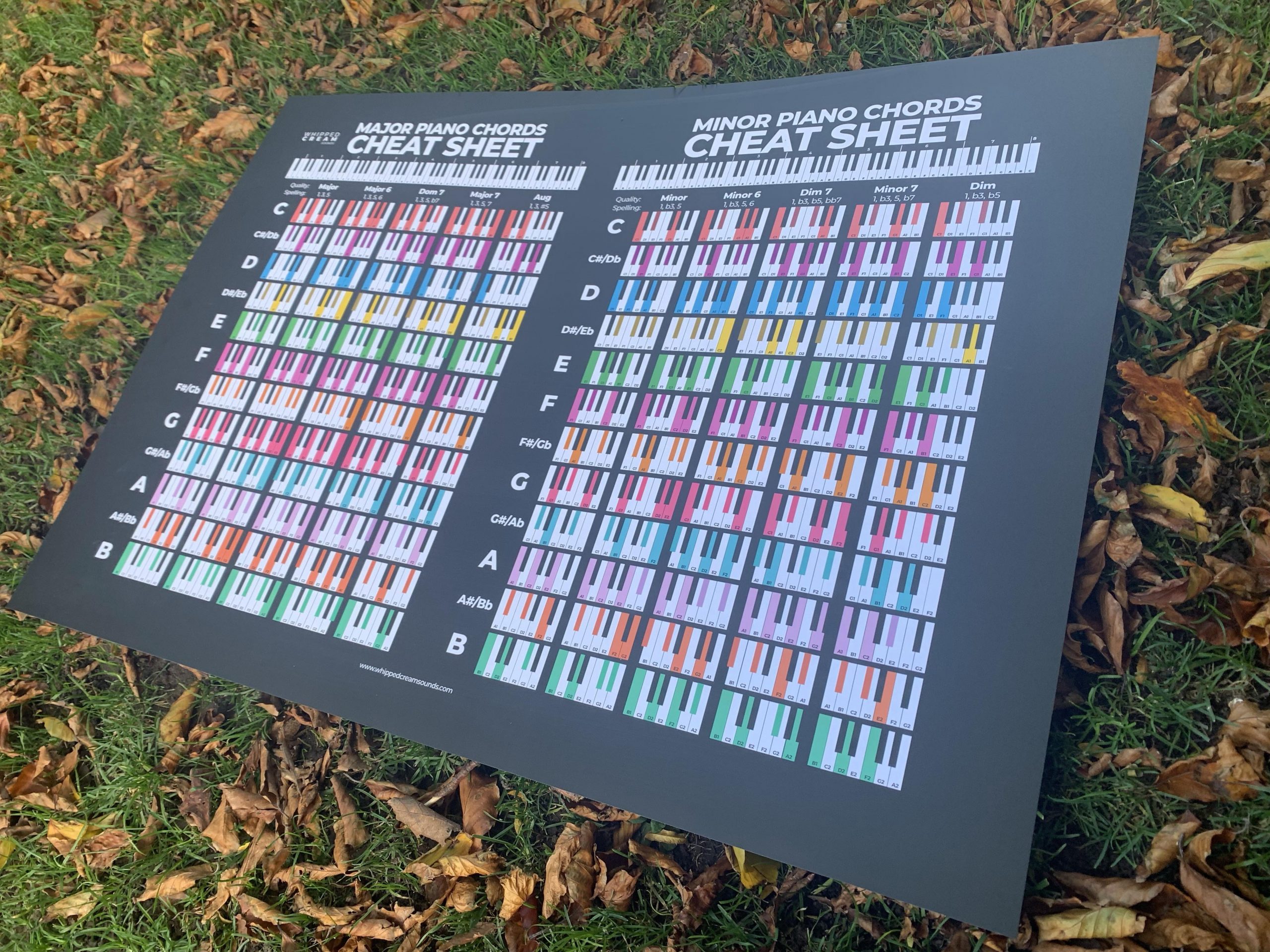 Piano Chord Poster, Chord Chart, Cheat Sheet For Rapid, 40% OFF