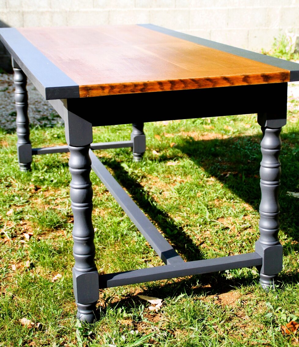 two tone dining table