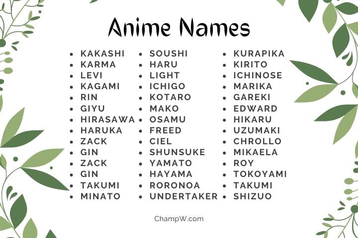 100 Best Anime Boy Names: With Meanings – IUJLEO